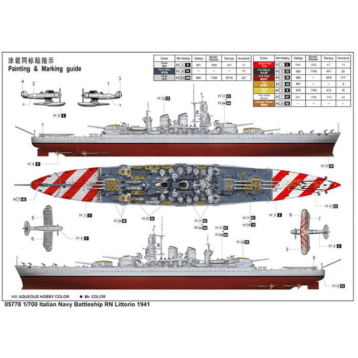 Trumpeter 05778 1/700 Italian Navy Battleship RN Littorio » Mister Model