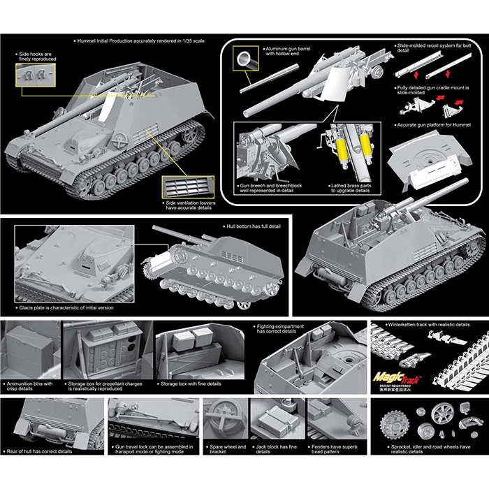 Dragon 6876 1/35 Sd.Kfz.165 Hummel Initial Production w/Winterketten ...