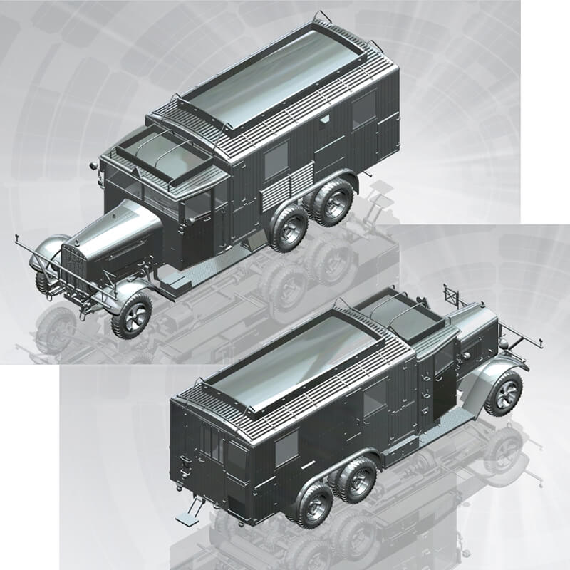 Henschel 33 D1 Kfz.72 WWII German Radio Communication Truck » Mister Model