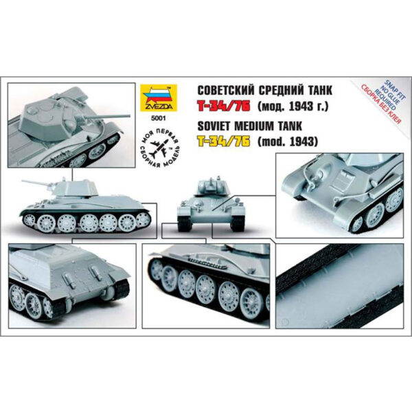 Zvezda 5001 1/72 T-34/76 mod. 1943 Sovient Medium Tank » Mister Model